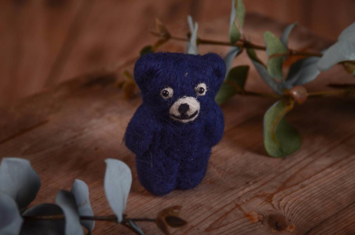 Osito de peluche azul marino 9 cm